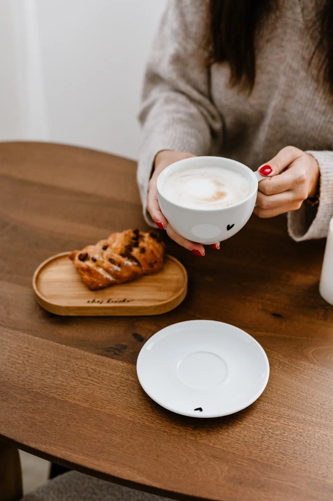 Bella Rose Porcelánový hrnek Černé srdíčko 300 ml, bílá barva, porcelán