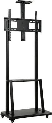 HOMCOM Mobilní TV stojan 81,3-190,5 cm, pojízdný vozík s brzdami, výškově nastavitelný, VESA 400 x 600 mm