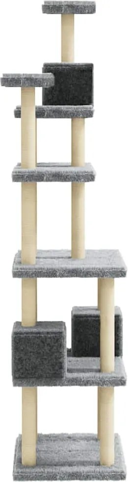 Škrabadlo pro kočky se sisalovými sloupky světle šedé 188 cm 171489