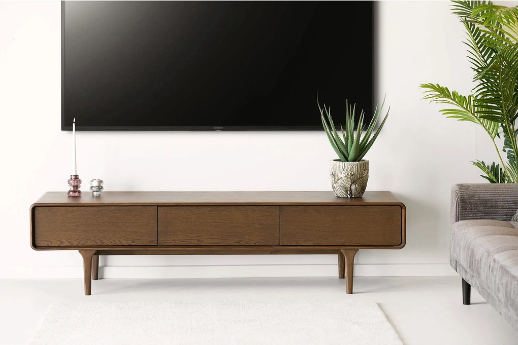 House Nordic TV stolek DARWIN tmavě hnědý 180×45 cm 3201021