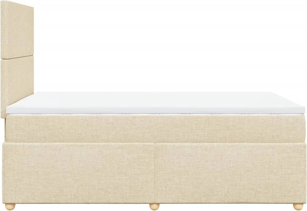 Box spring postel s matrací krémová 120x200 cm textil 3293545