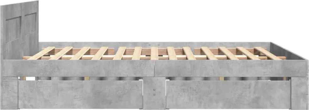Rám postele s čelem betonově šedý 140 x 200 cm kompozitní dřevo 3295565