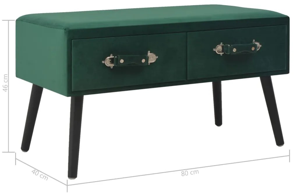 vidaXL Konferenční stolek zelený 80 x 40 x 46 cm samet