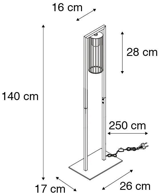 Chytrá moderní stojací lampa černá vč. WiFi ST64 - Balenco Wazo
