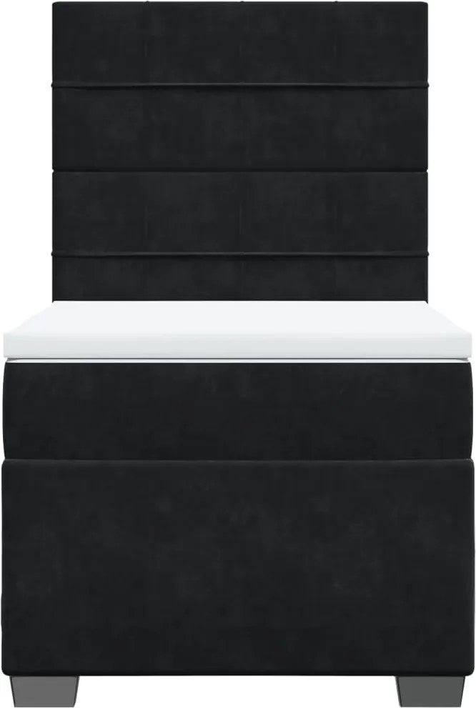 Box spring postel s matrací černá 100x200 cm samet 3293136