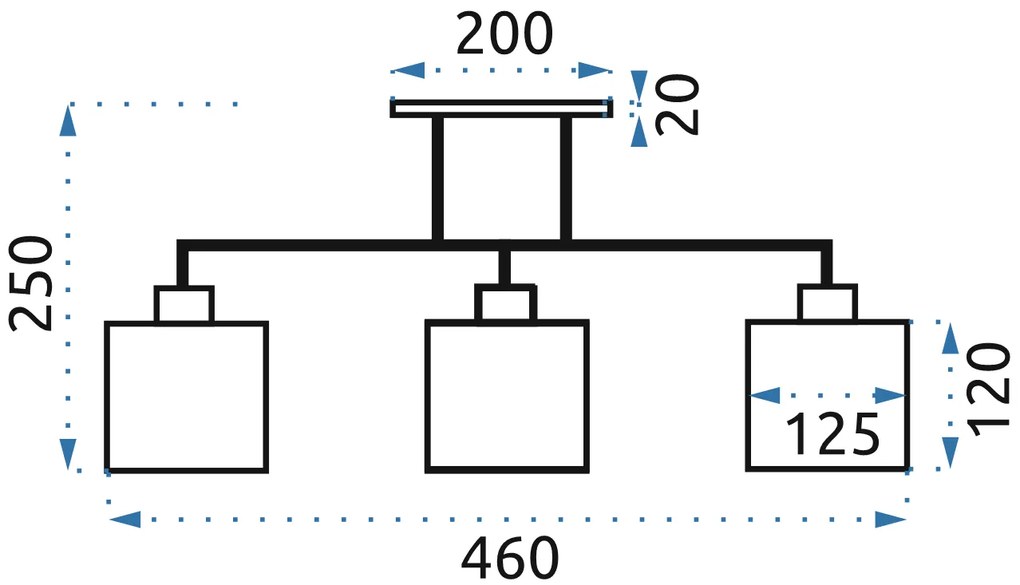 Toolight Závěsná lampa GLAMOUR CHROME 3xE27 392228