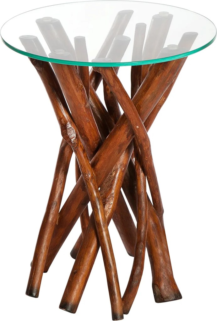 Moebel Living Odkládací stolek Wood 40cm hnědý