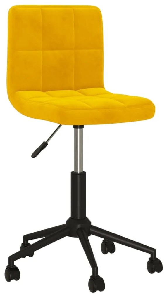 334487 vidaXL Otočná kancelářská židle hořčicově žlutá samet