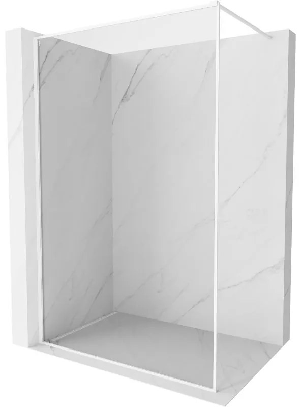 Mexen Kioto-F sprchová stěna Walk-in s rámem 135 x 202 cm, transparent 8 mm, bílá - 800-135-104-20-00