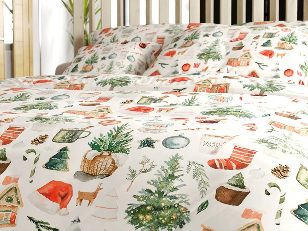 Povlečení z mikrovlákna FESTIVE MAGIC bílé Rozměr povlečení: 70 x 90 cm | 140 x 220 cm
