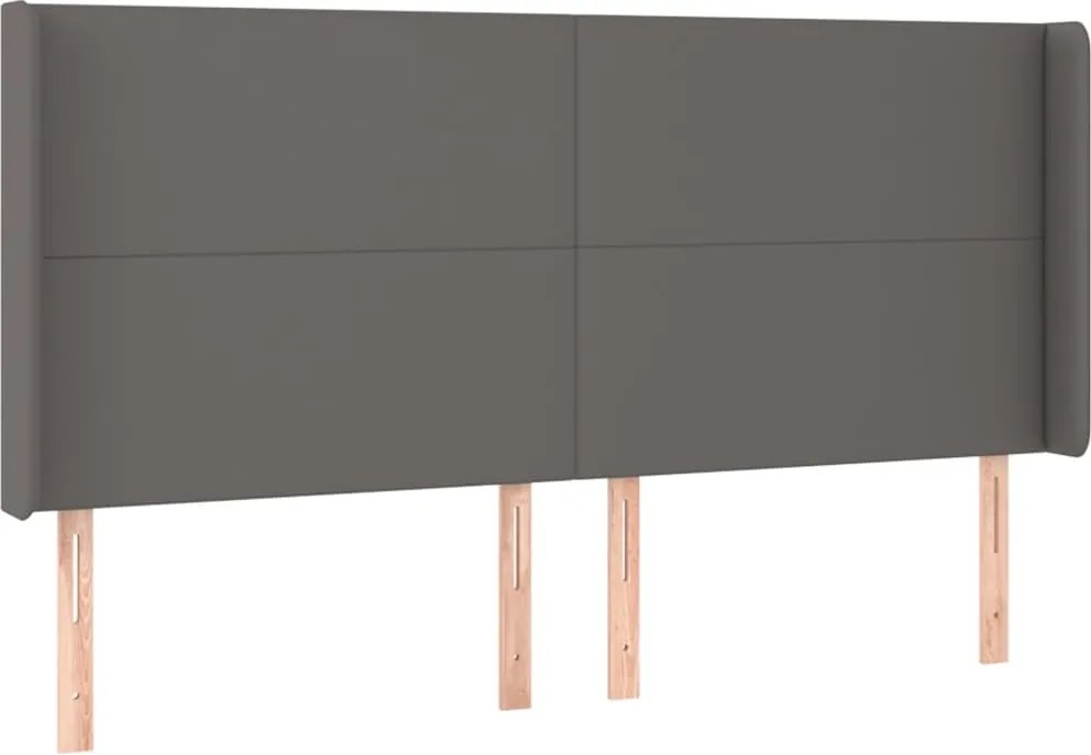 Box spring postel s matrací a LED šedá 200x200 cm umělá kůže 3139287