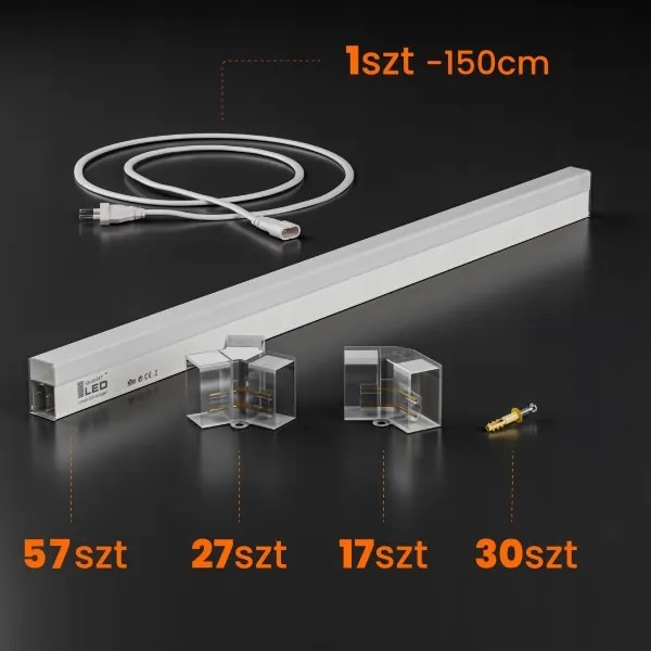 LED Stropní svítidlo LED/570W/85-265V 4000K 522x298 cm CRI 90 IP44 bílá