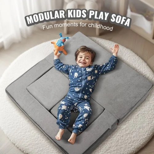 Modulární dětská pohovka na hraní 4ks DIY kreativní dětská dělená pohovka tmavě šedá