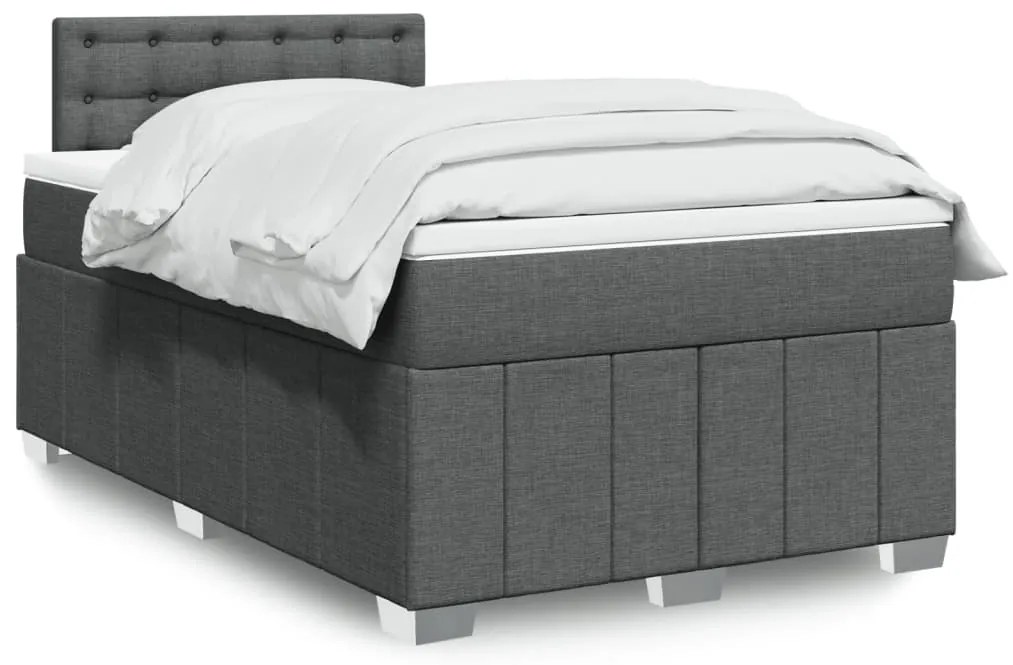 Box spring postel s matrací tmavě šedá 120x200 cm textil 3287050