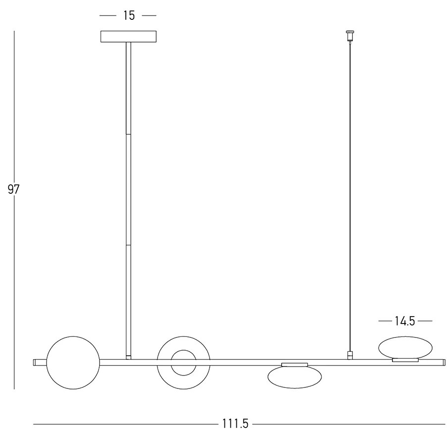 Zambelis 22062 závěsné LED svítidlo zlaté, 23W, 3000K, 111cm