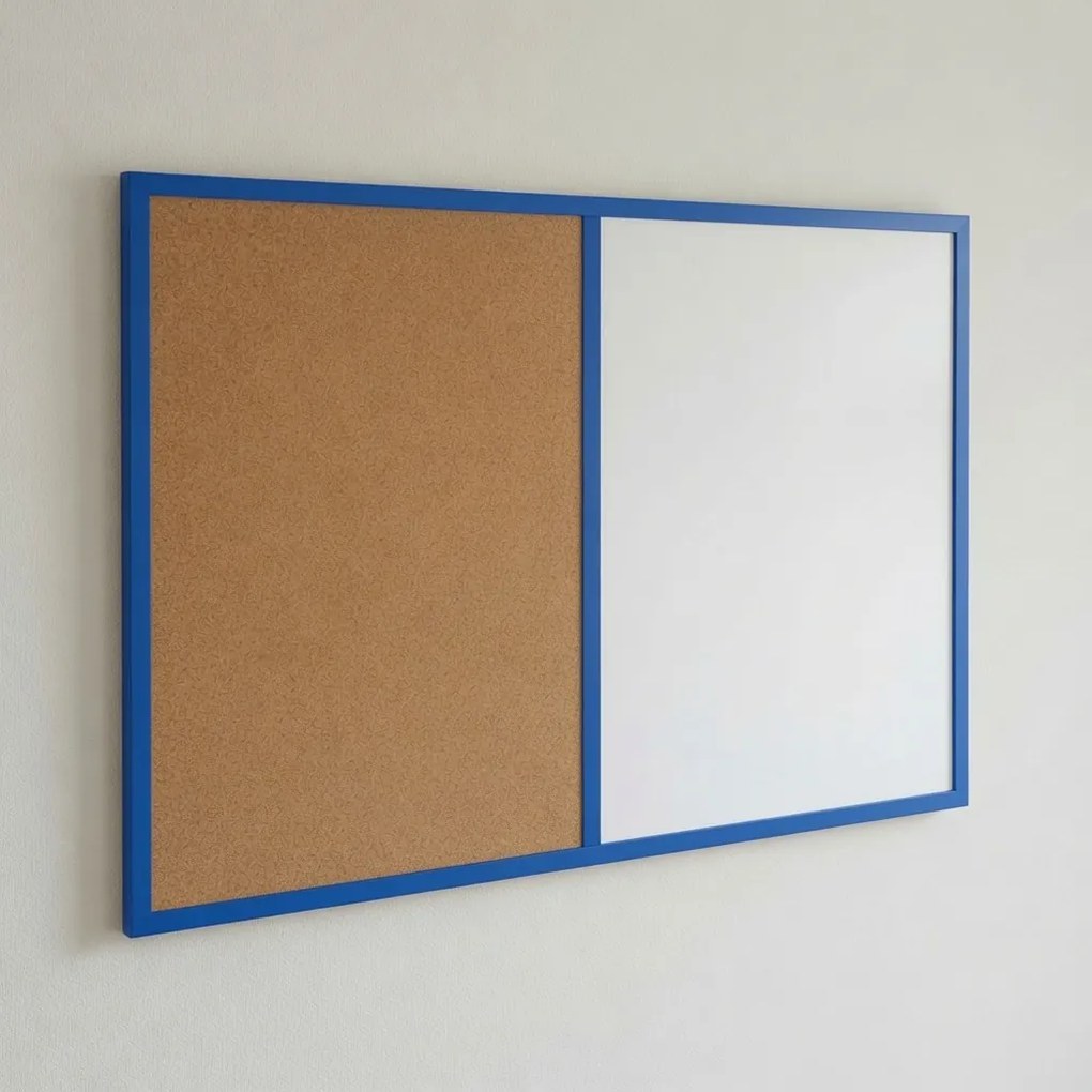 Toptabule.sk Kombinovaná tabule v modrém dřevěném rámu COLOR 90x60 cm