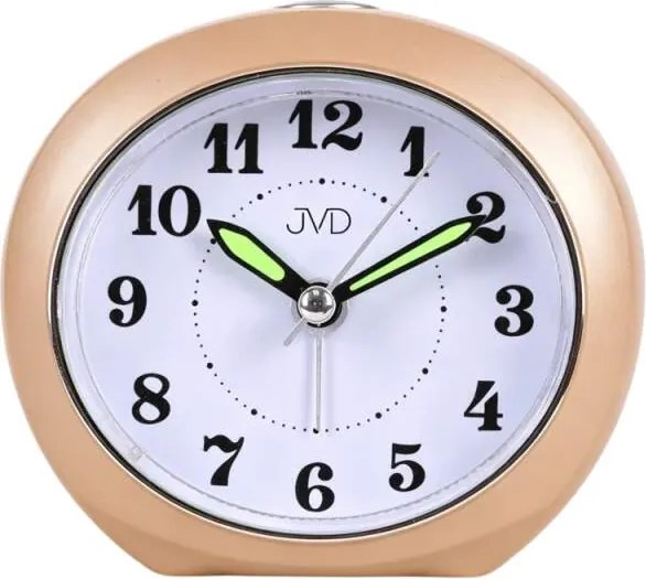 JVD Netikající tichý ručkový budík s osvětlením s plynulým chodem JVD SRP803.3