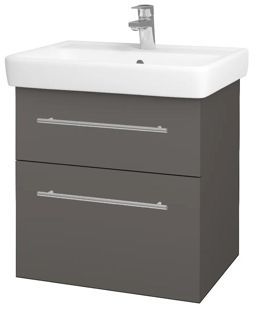 Dřevojas Koupelnová skříň Q MAX SZZ2 60 Varianta: N01 Bílá lesk / Úchytka T02 / D17 Colorado