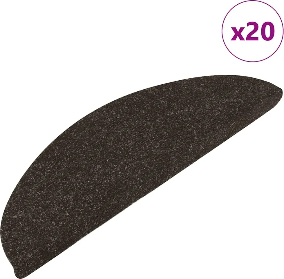 Samolepicí rohože na schody 20 ks Antracit 56x17x3 cm 3365899