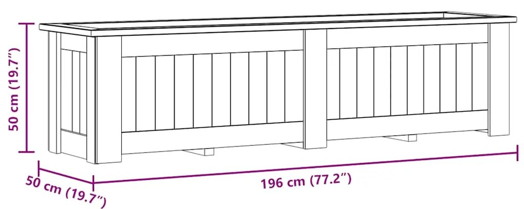 vidaXL Marketos Vyvýšený záhon 196 x 50 x 50 cm impregnovaná borovice