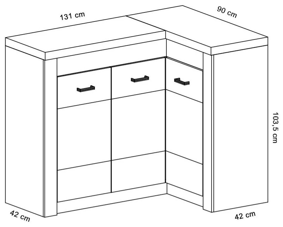 Obývací stěna INDIANAPOLIS k | sestava B | kraft bílý