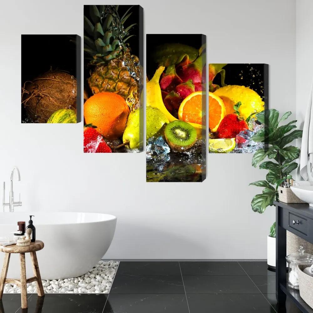 Vícedílný obraz Ovoce S Kapkou Vody Nedostatek Nedostatek Plátno Canvas 240x150