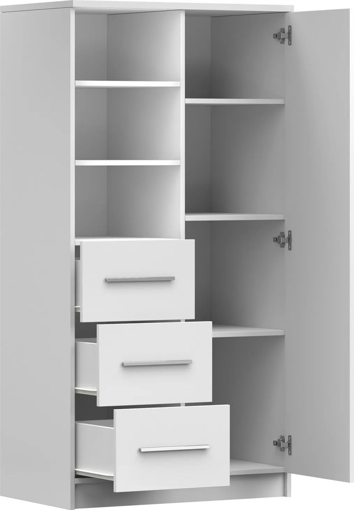 IDZ Knihovna OMEGA I 3S1D 05, 80 cm Bílá