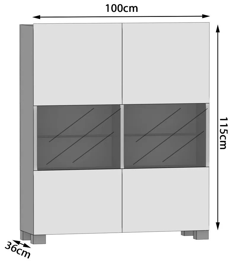 Komoda Belini šedý antracit Glamour Wood Imperium Belini 8 IMP KOM1/3/W/GW1/0/0