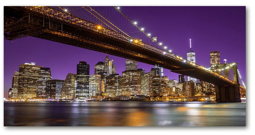 Foto obraz skleněný horizontální Manhattan noc