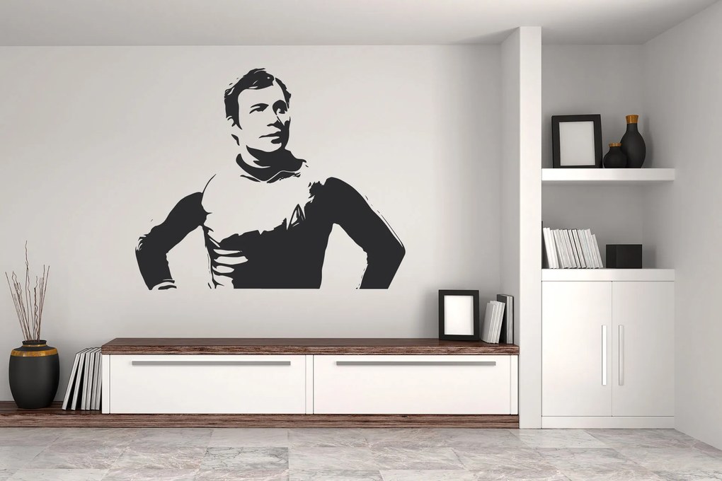 Lepy.cz Samolepka na zeď Star Trek - Kapitán Kirk Velikost (šířka x výška): l20x98cm, Barevná varianta: Bílá