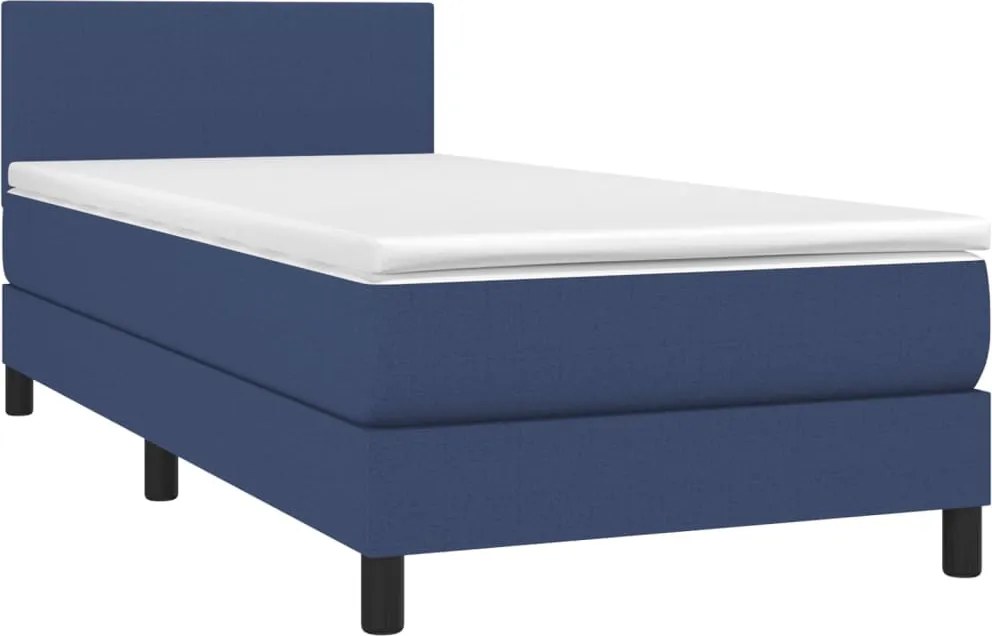 Box spring postel s matrací modrá 100 x 200 cm textil 3139879