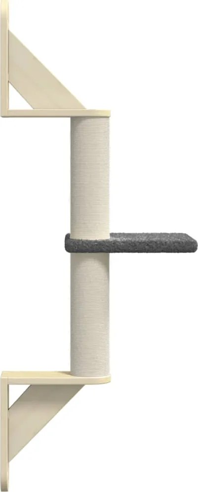 Nástěnné škrabadlo pro kočky se sloupkem tmavě šedé 85,5 cm 172394