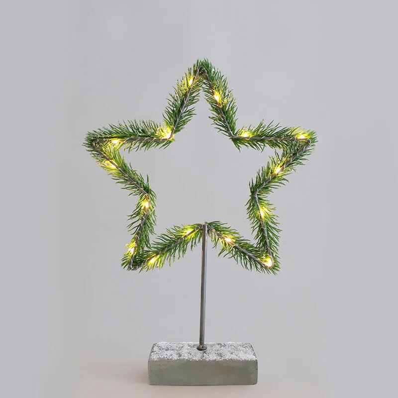 ACA DECOR Vánoční stolní LED dekorace Hvězda 2xAA 40cm