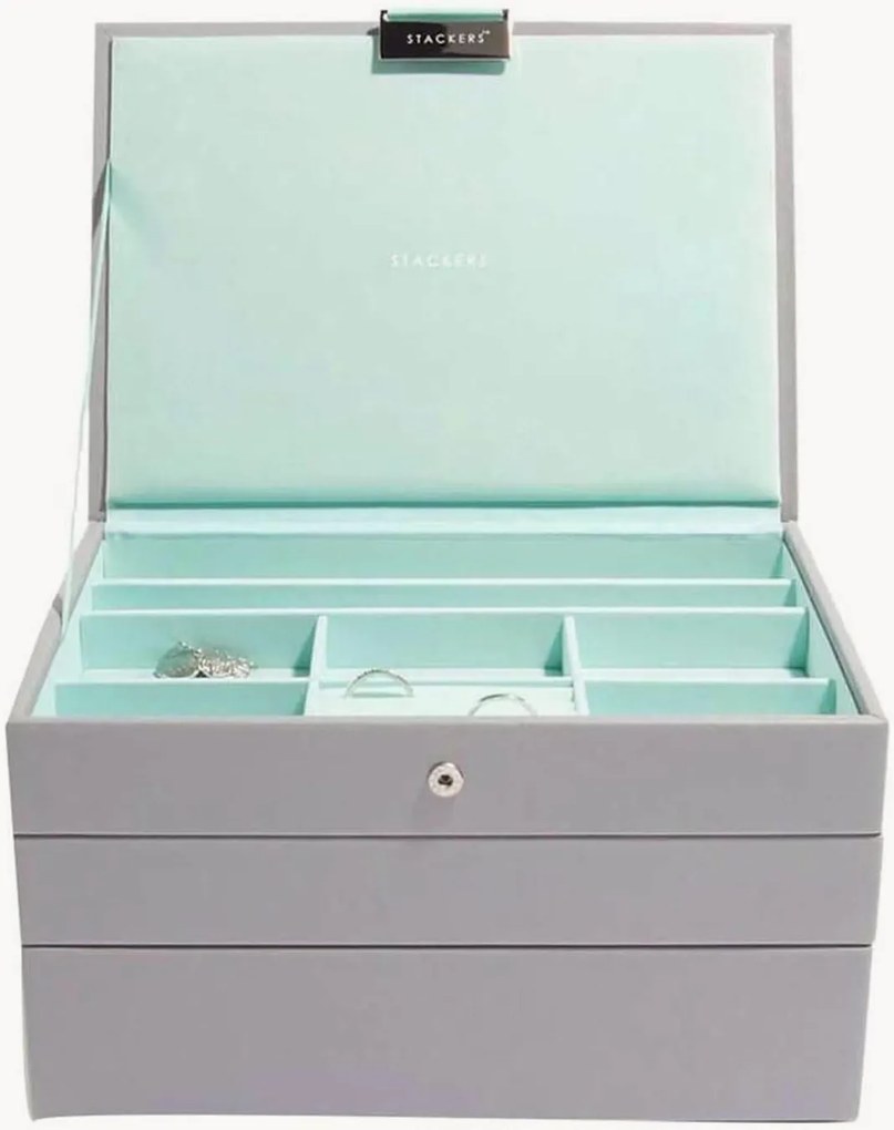 Sada šperkovnice Classic Dove Grey & Mint, 3 díly