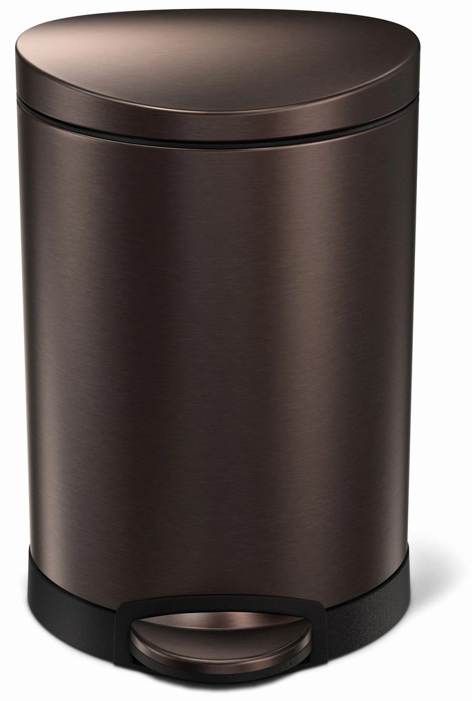 Pedálový odpadkový koš Simplehuman – 6 l, půlkulatý, tmavý bronz - DARK BRONZE - skladem