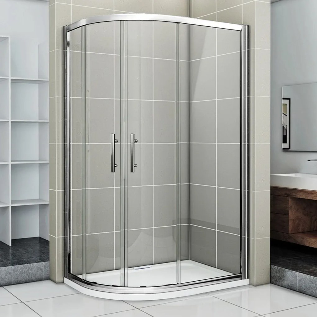 NATALI HARD 100x80 Clear Pravý Sprchový kout asymetrický