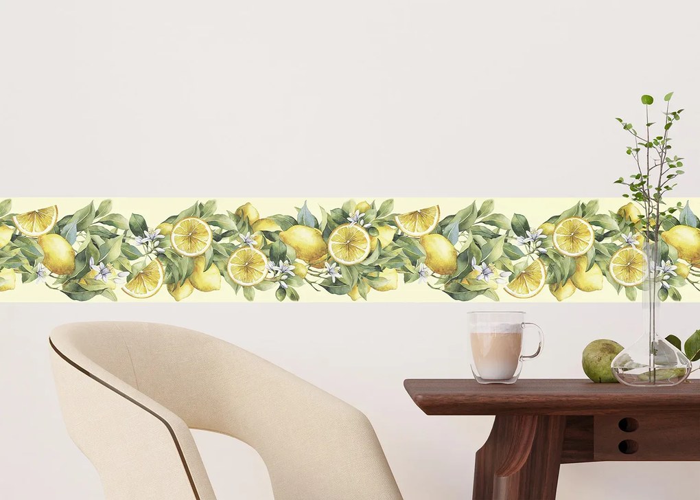Samolepící bordura na zeď Jasné Citrony | 5 m x 13.8 cm | DWB8447