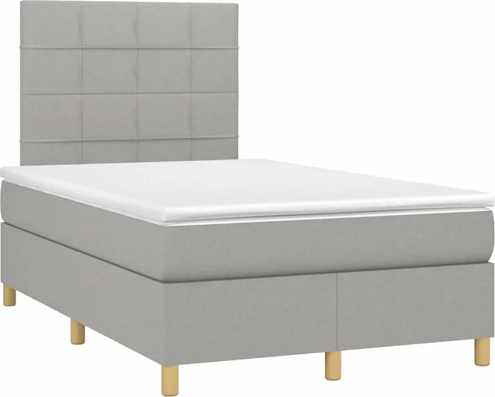 Box spring postel s matrací světle šedá 120x190 cm textil 3269930