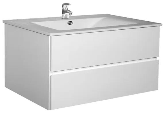 A-interiéry - Brunette 100 - koupelnová skříňka závěsná zásuvková s keramickým umyvadlem 235976426