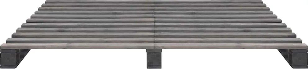 Rám postele z palet šedý masivní borovice 200 x 200 cm 285254