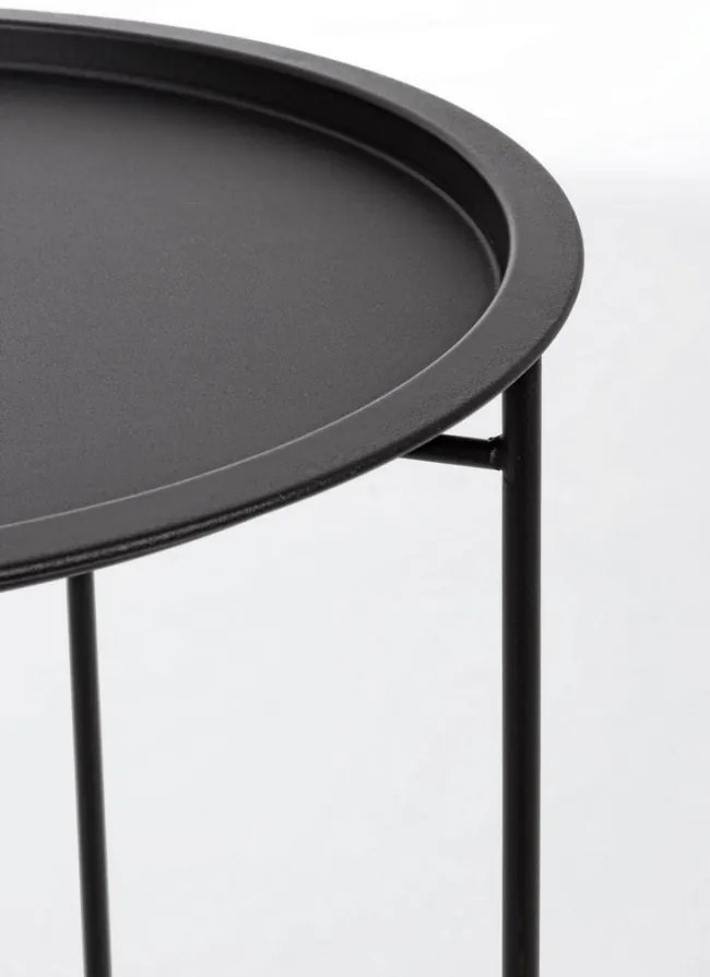 BIZZTTO konferenční černý zahradní stolek WISSANT ø46 cm 0803542AA