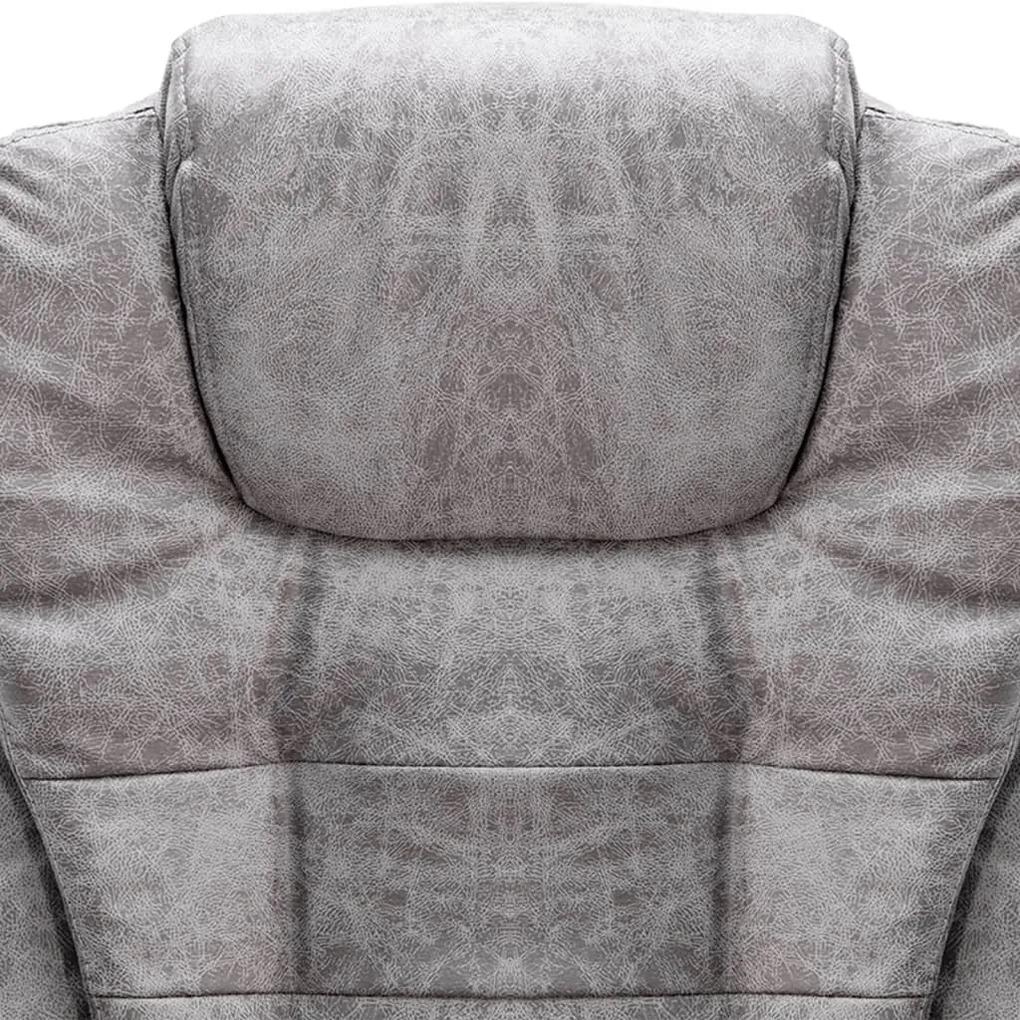 Masážní kancelářská židle světle šedá umělá semišová kůže,  20578