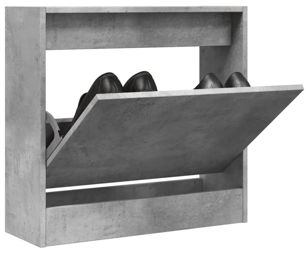 vidaXL Botník betonově šedý 60 x 21 x 57 cm kompozitní dřevo