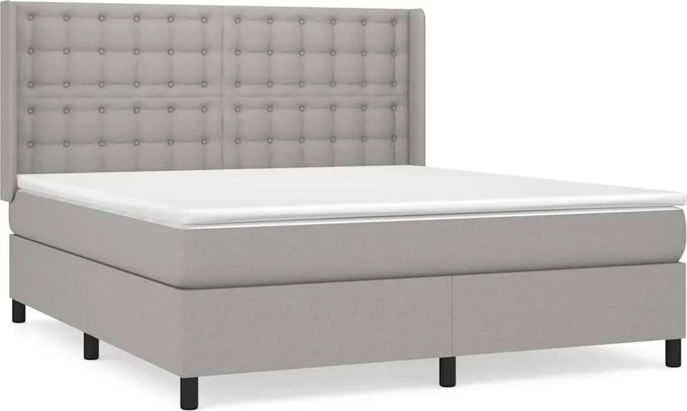 Box spring postel s matrací světle šedá 180 x 200 cm textil 3131769