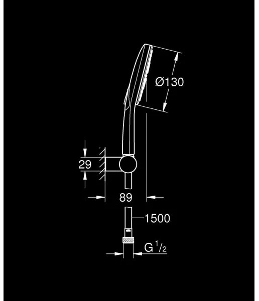 GROHE 26580000 - Set ruční sprchy RAINSHOWER SMARTACTIVE 130 1500 mm chrom
