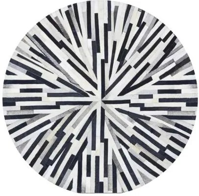 Luxusní kulatý koberec KŮŽE Typ8, patchwork, 150x150 cm