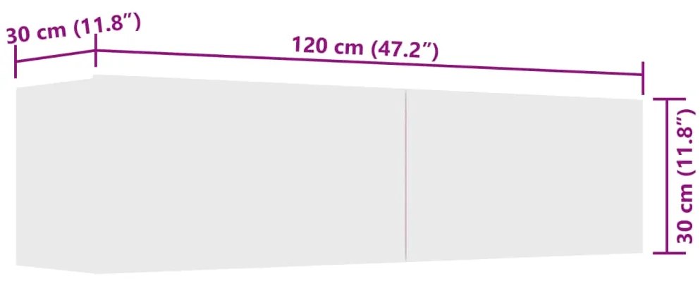 vidaXL Marketos TV stolek bílý 120x30x30 cm kompozitní dřevo