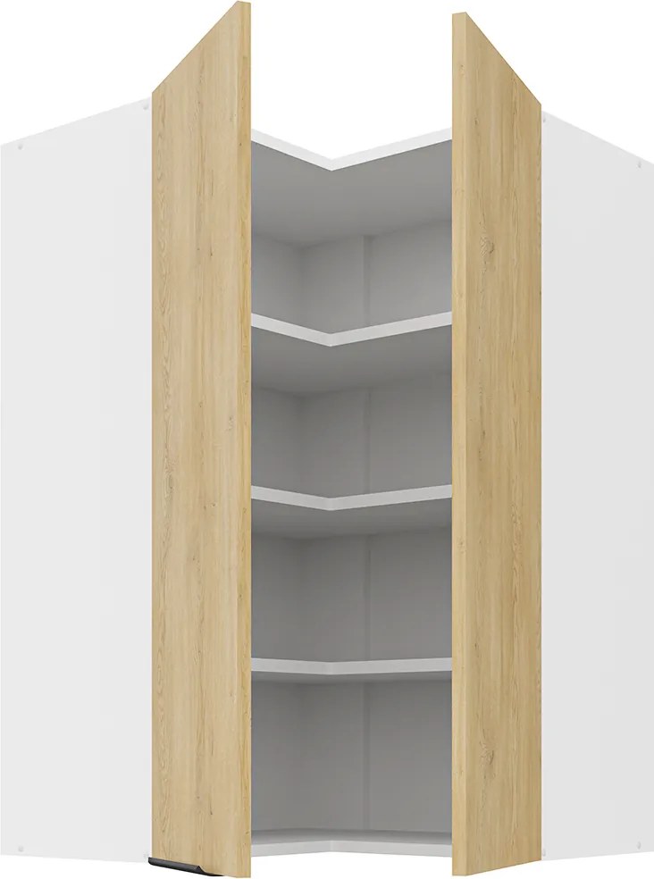 CREMONA bc | horní kuchyňská skříňka 60x60 GN-90 2F (90°) rohová s policemi | VYSOKÁ | 60x60 cm | bílá/cremona