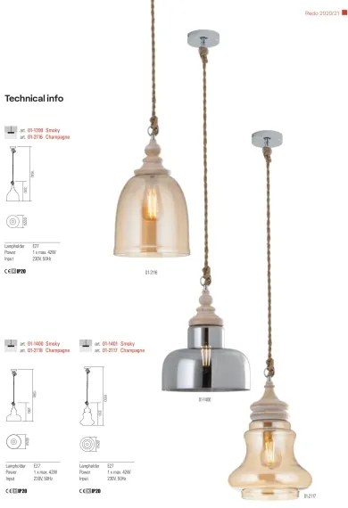 Redo 01-1399 - Lustr na lanku KASHI 1xE27/42W/230V