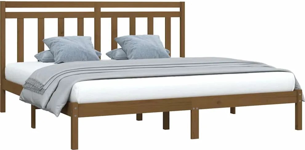 Rám postele medově hnědý masivní dřevo 200 x 200 cm 3105273